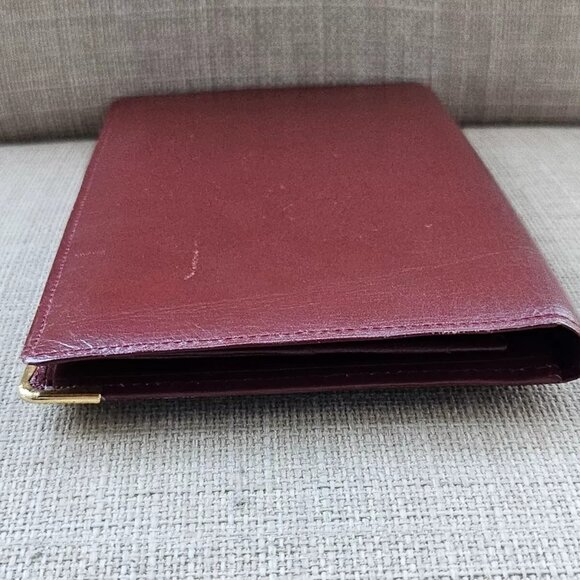 Cartier | Bags | Cartier Paris Long Wallet Burgundy Red Leather Card ...